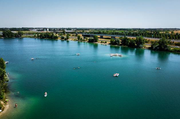 Bratislava lakes beach heatwave Europe People are seen on the ...