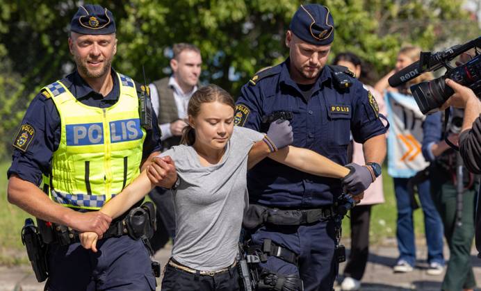 MALMÖ 20230724 Climate activist Greta Thunberg takes part in a new ...