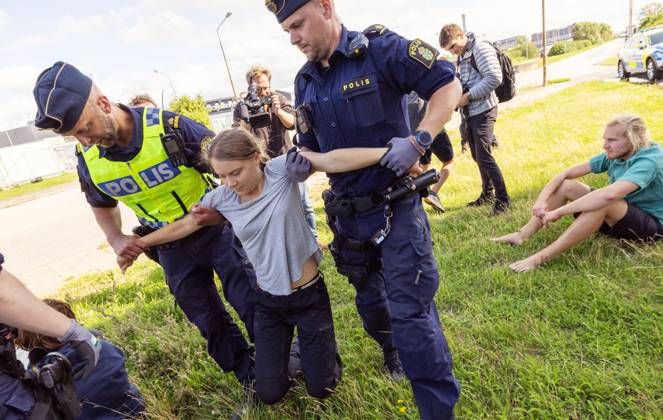 MALMÖ 20230724 Climate activist Greta Thunberg takes part in a new ...