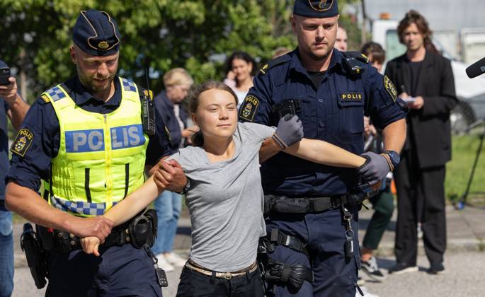 MALMÖ 20230724 Climate activist Greta Thunberg takes part in a new ...