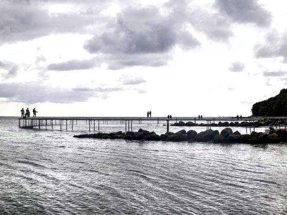 Infinity Bridge Aarhus, Denmark, 25 07 2023 People walking on the ...