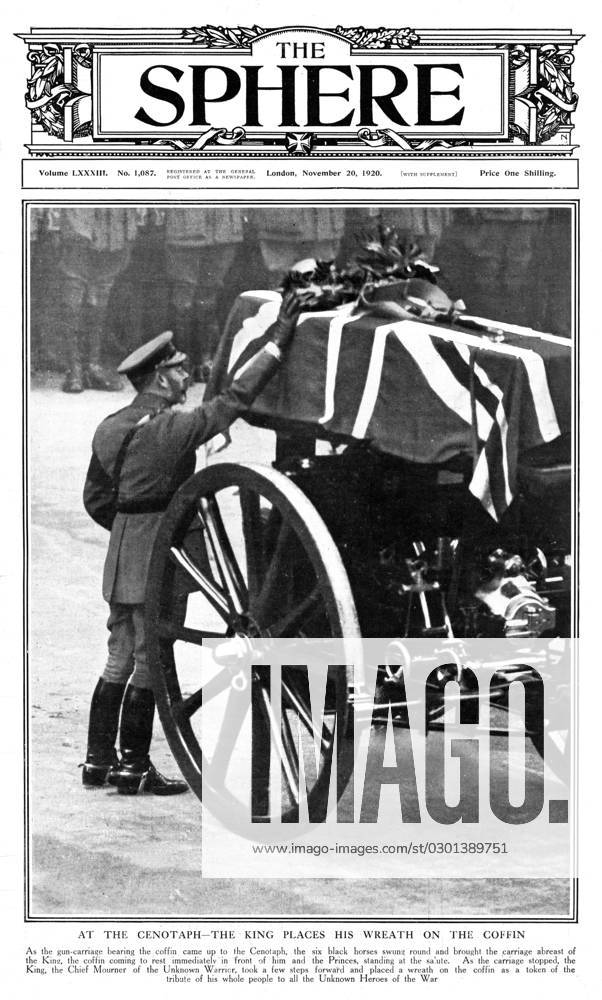 Sphere cover - King places wreath on unknown warrior coffin Front cover ...