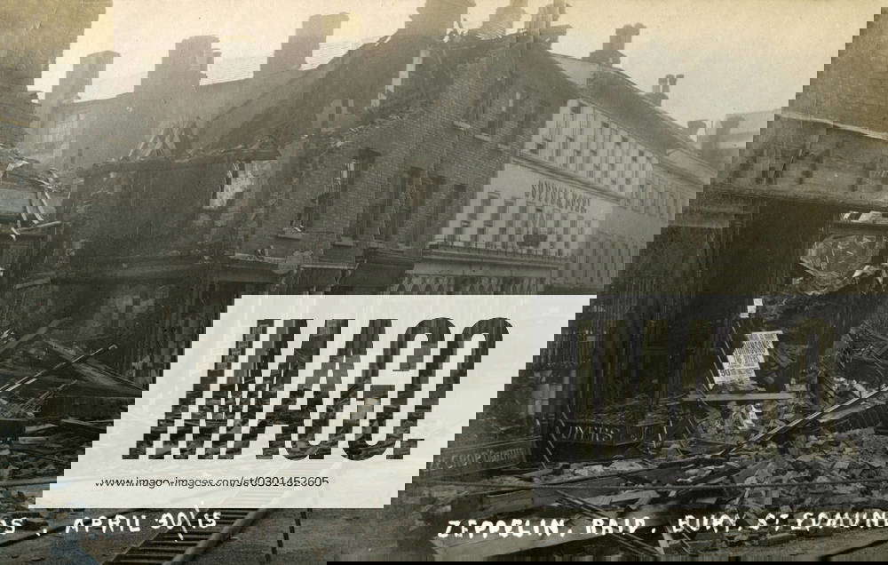 WW1 - Aftermath of a Zeppelin Raid on Bury St Edmunds WW1 - Home Front ...