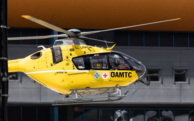 Olympiaworld, Innsbruck, Tyrol, Austria picture ÖAMTC rescue helicopter ...