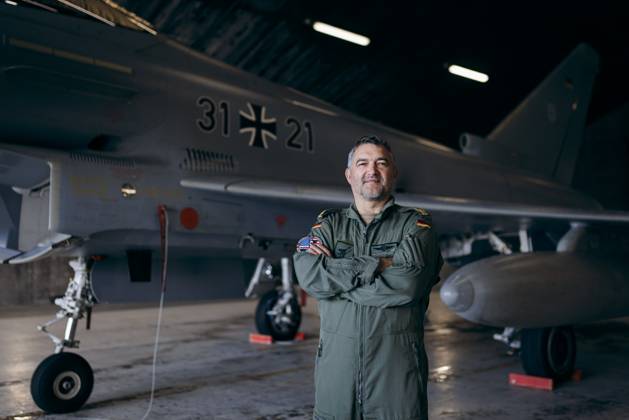 Brigadier General Frank Graefe, Head of Air Force Operations in front ...