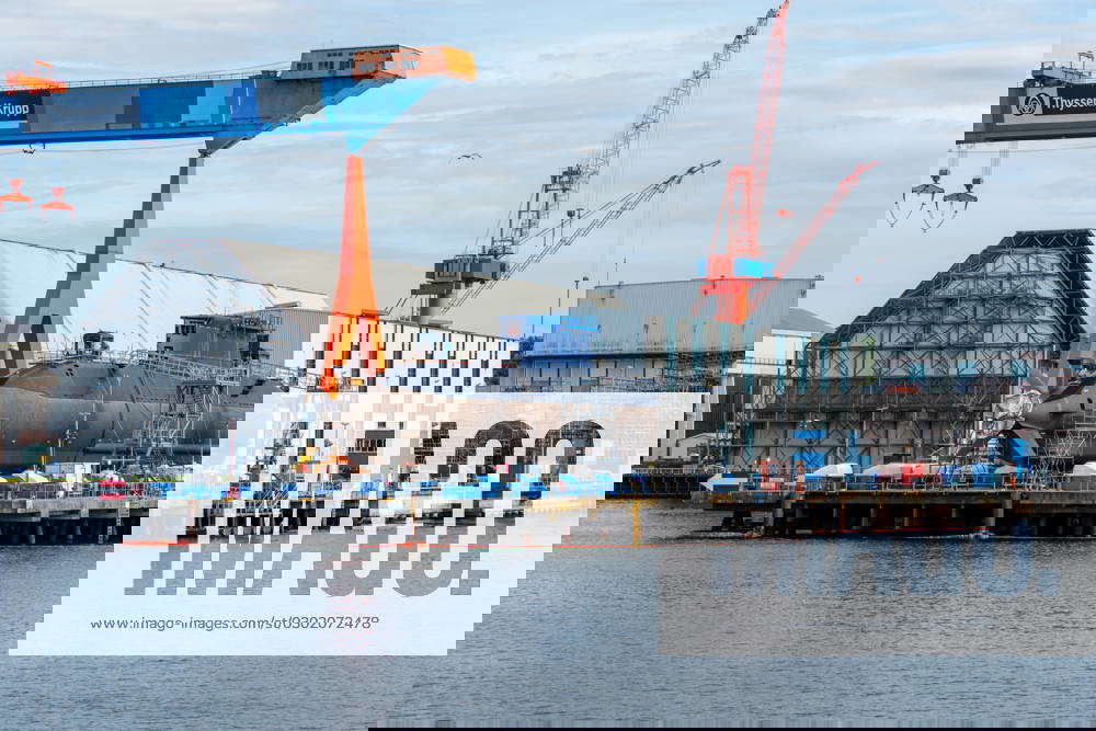 Kiel Fjord shipyard facilities of ThyssenKrupp Marine System ...