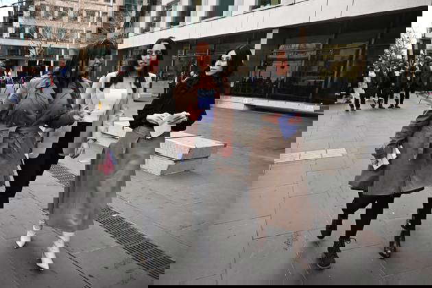 MALKA LEIFER COURT, Dassi Erlich, Elly Sapper and Nicole Meye leave the ...