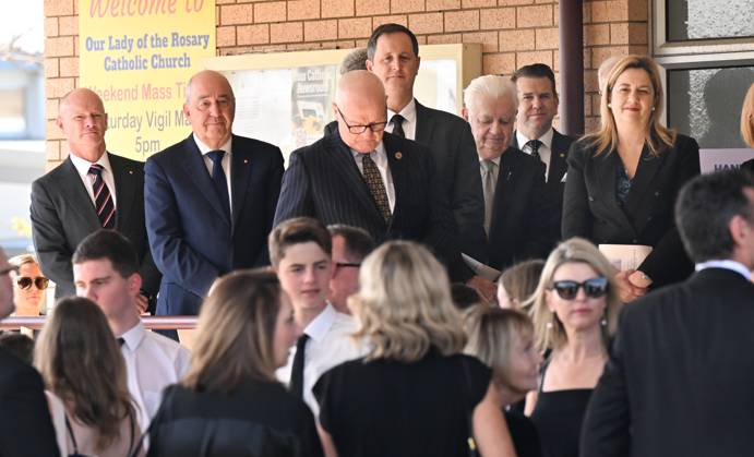 MICHAEL AHERN STATE FUNERAL, Former Queensland Premiers Campbell Newman ...
