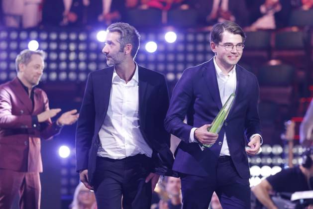STOCKHOLM 20230828 Daniel Gökinan, Emil Hellerud receive the award in ...