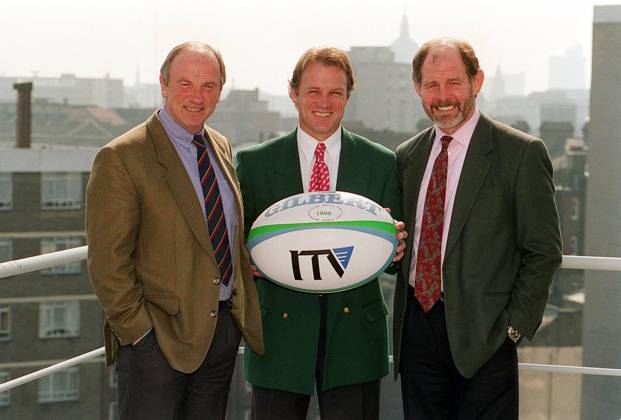 From Left to Right:- CHRIS REA. Rugby Commentator. ALASTAIR HIGNELL. TV ...