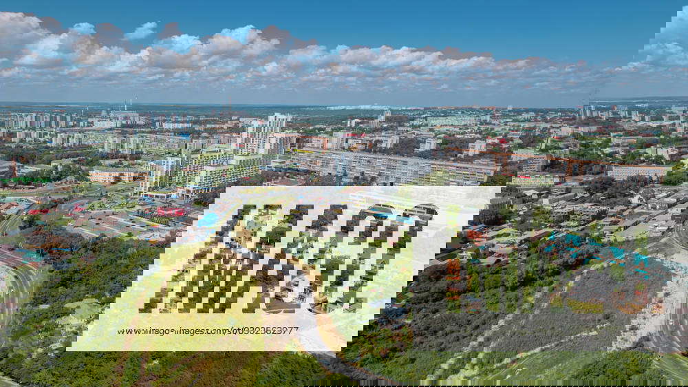 Aerial view of of Ulyanovsk, Russia. Ulyanovsk, known as Simbirsk, is a ...