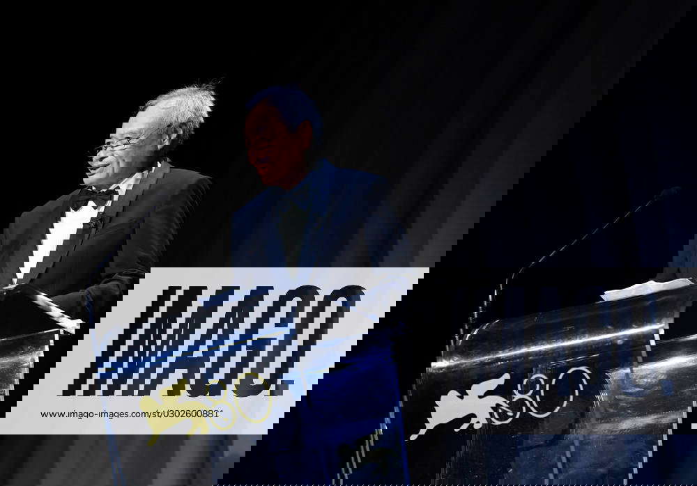 (230902) -- VENICE, Sept. 2, 2023 -- Director Ang Lee delivers a speech ...