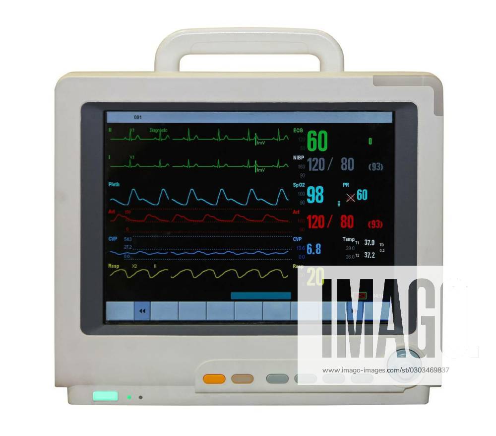 ECG monitor, Heart rate monitor with diagram isolated included clipping ...