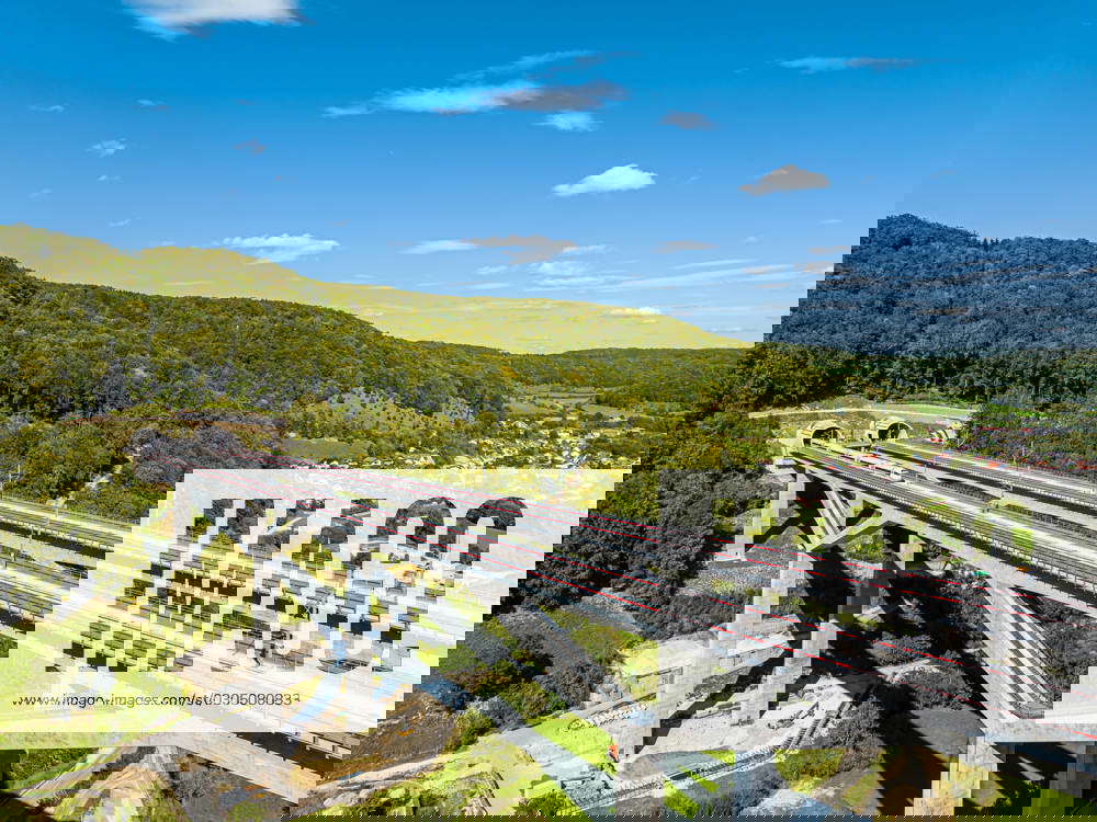 Filstal bridge with ICE on the high-speed line Wendlingen Stuttgart Ulm ...