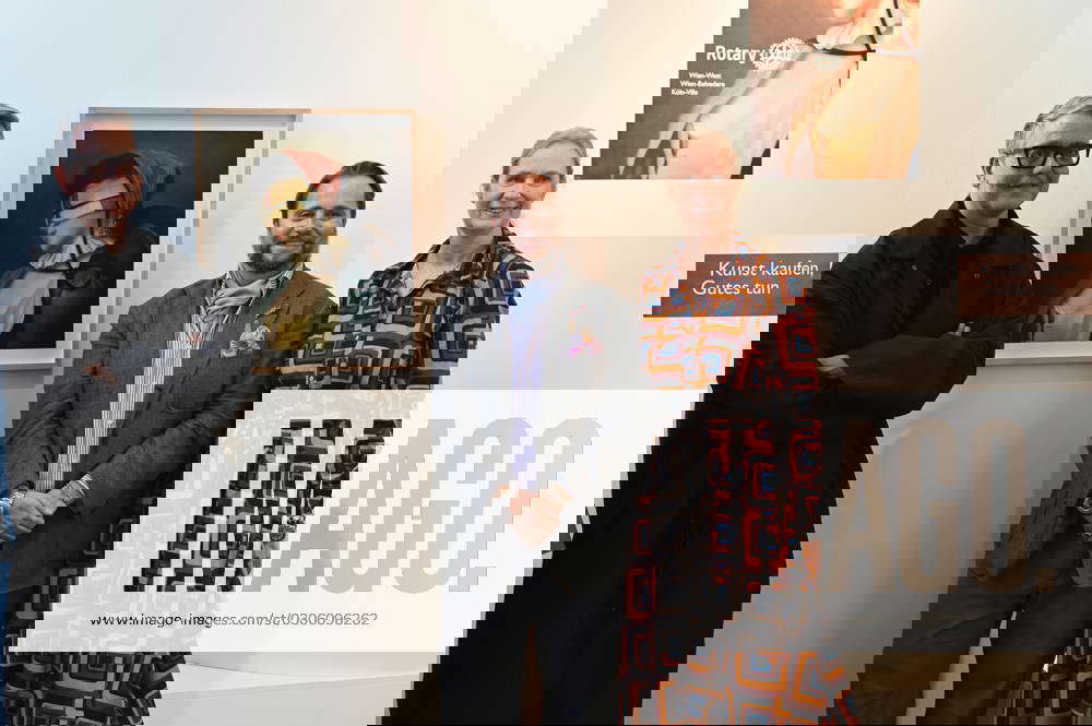 The artist Volker Hermes, curator Michael Schmidt Ott and chairwoman ...