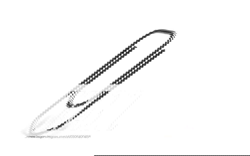 Closeup standing office paper clip white background Close up white ...