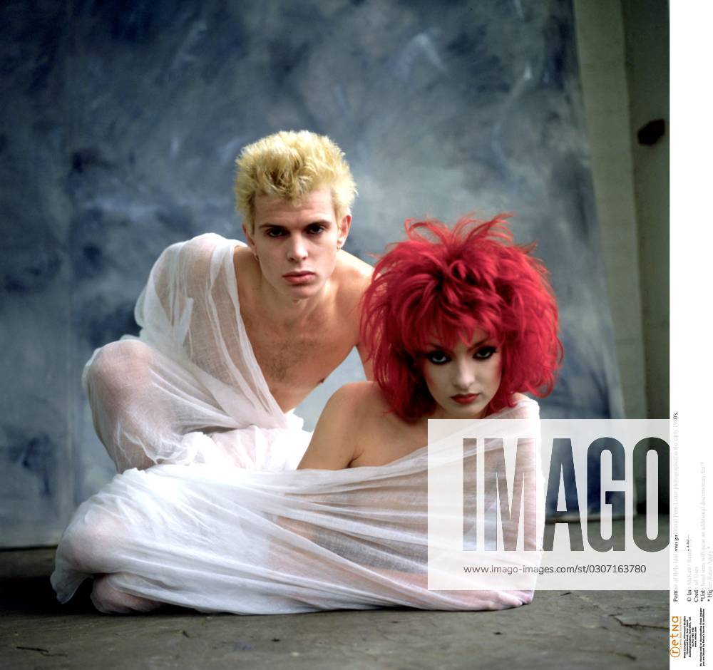 Portrait of Billy Idol with girlfriend Perri Lister photographed in the ...