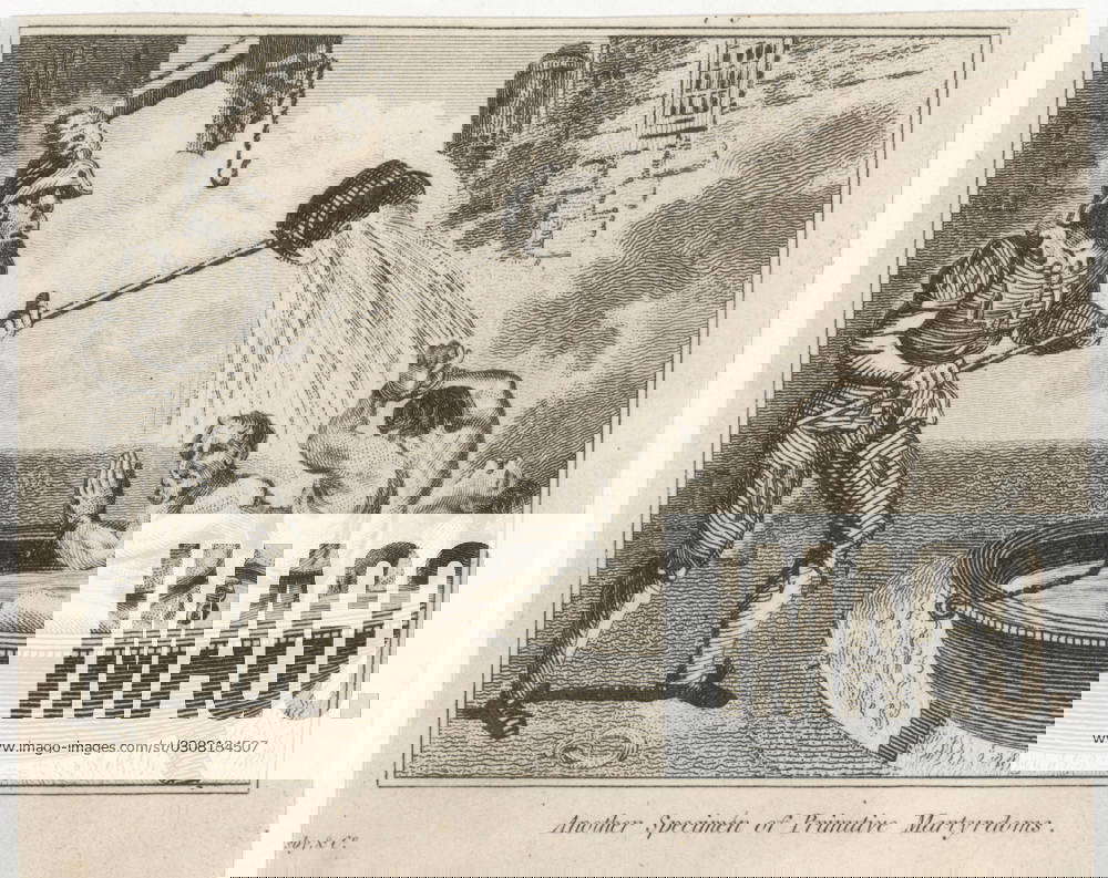 TORTURE BOILING OIL Two men are placed in a vat and boiling oil is ...