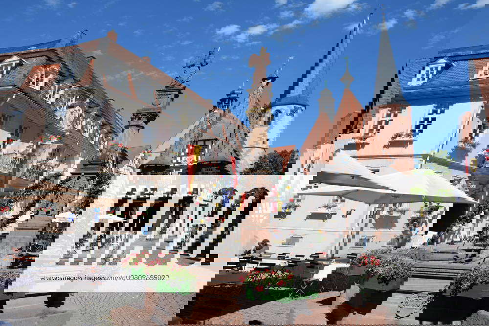 Marktplatz, Rathaus und Stadtkirche in Michelstadt Marktplatz, Rathaus ...