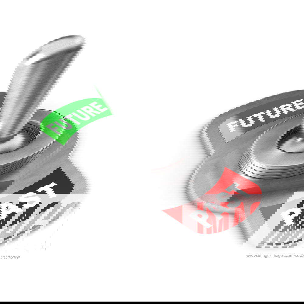 A Colourful 3d Rendered Future vs Past Concept Switch Illustration