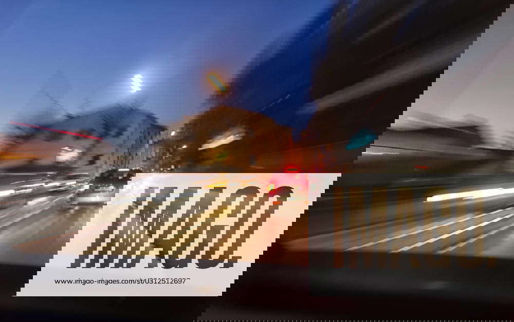 Night view of a car into traffic , 22526730, street, road, traffic ...