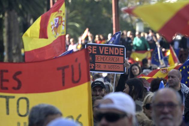 Anti-Amnesty Protest Across Spain Thousands of people during a ...