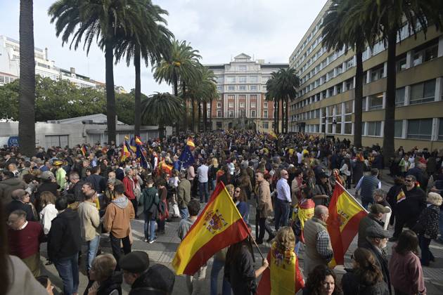 Anti-Amnesty Protest Across Spain Thousands of people during a ...