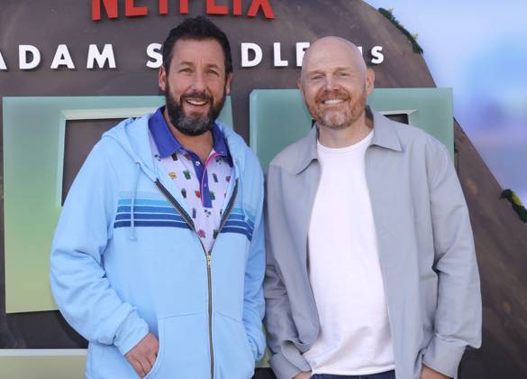 WESTWOOD, CA - NOVEMBER 19: Adam Sandler and Bill Burr at the LA premiere of Netflix Leo at the