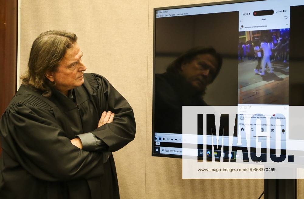Tampa, Florida, USA: Judge Robin Fuson stands next to the courtroom ...