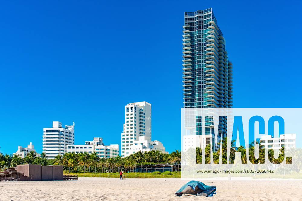 High-rise buildings on the beach in Miami Beach High-rise buildings on ...