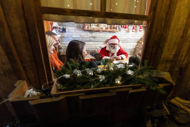Croatia Santa Clause Zeljko Matagic dressed as Santa Claus gives a ...