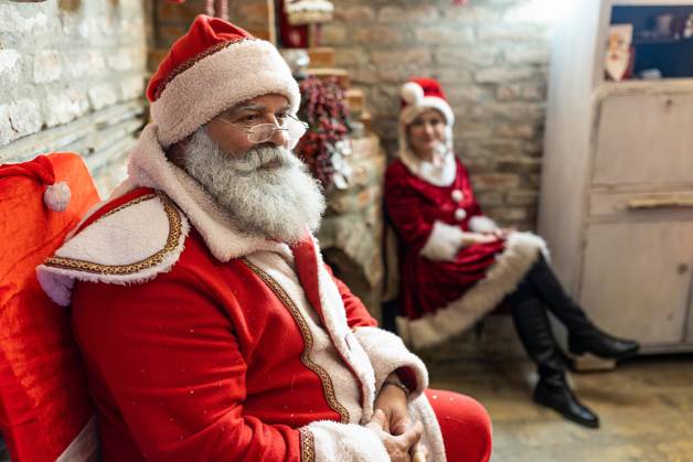 Croatia Santa Clause Zeljko Matagic dressed as Santa Claus gives a ...