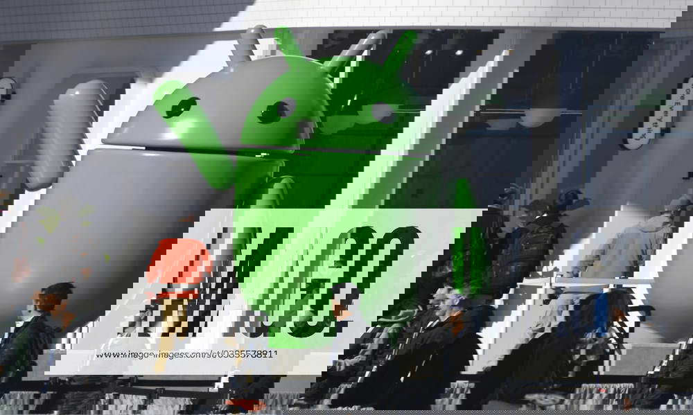 Google mascot greats CES attendees the first day of the 2024 CES show ...