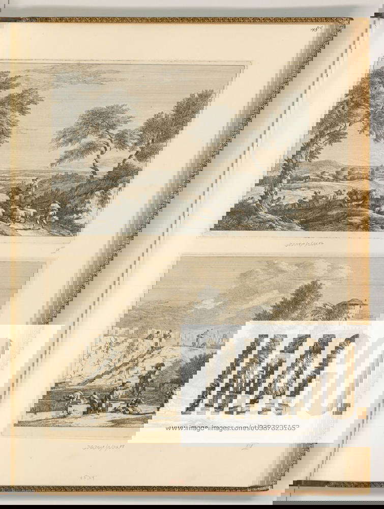 Davide Antonio Fossati Landscape with herd of cattle; Laundry of a city ...