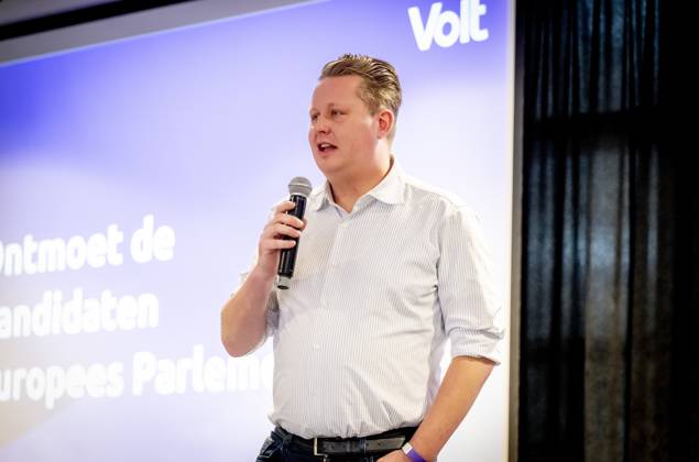 UTRECHT - Candidate Ian Hendriks for the European Parliament during a ...
