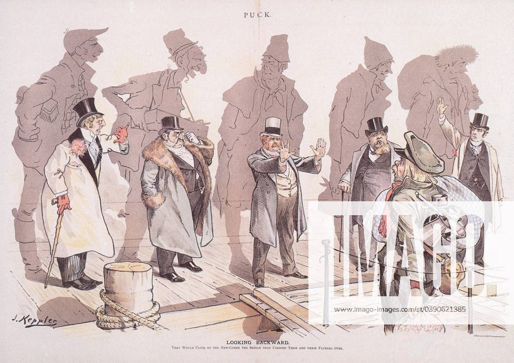 Looking Backward This cartoon by Joseph Keppler, the founder of Puck ...