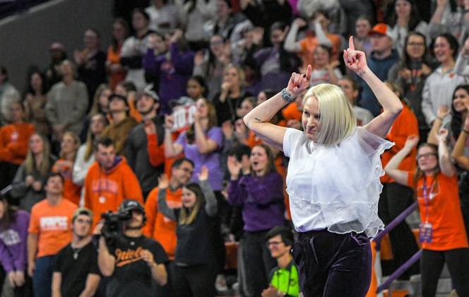 Syndication: The Greenville News Clemson Head Coach Amy Smith greets ...