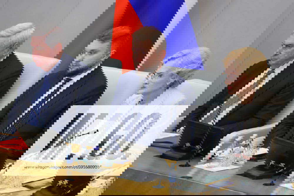 RUSSIA, MOSCOW - JANUARY 24, 2024: Russian State Duma First Deputy Speaker Ivan Melnikov, and