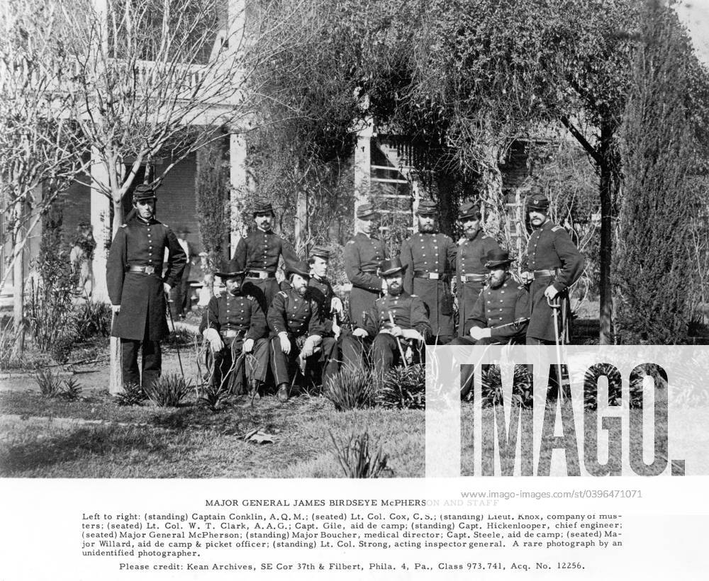 Major General James Birdseye McPherson and Staff The General poses with ...