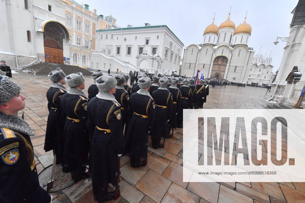 Moscow. Military personnel at the oath-taking ceremony on Cathedral ...