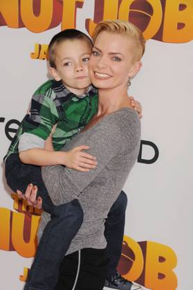 Jaime Pressly and son Dezi James Calvo arrive at The Nut Job Los ...