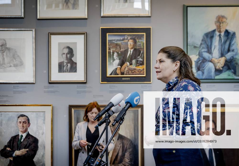 THE HAGUE - Outgoing State Secretary Fleur Graper speaks to the press ...