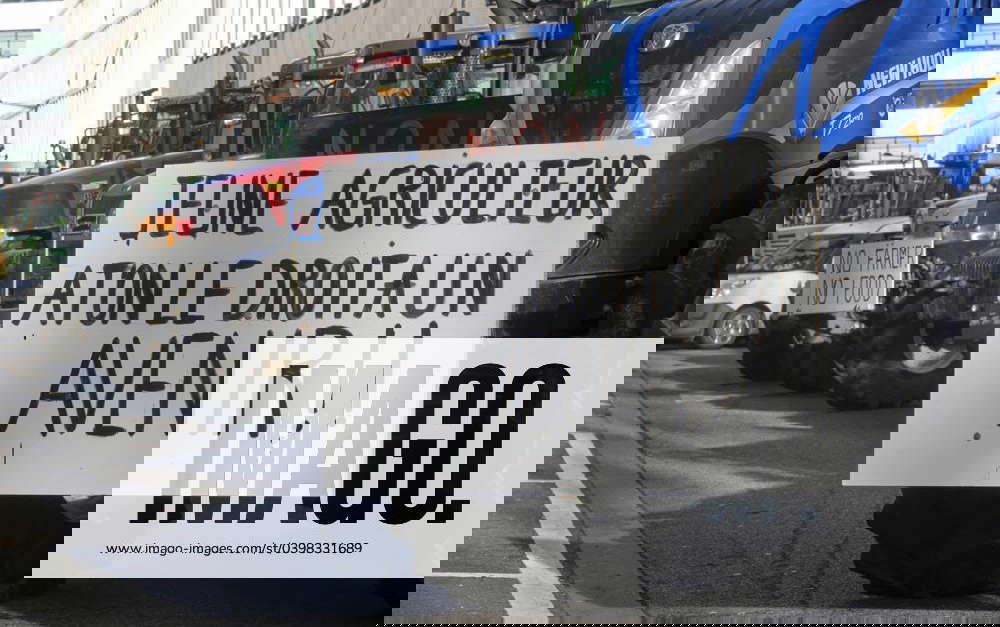 Farmers Set Some Fire Ouside The EU Parliament - Brussels Few farmers ...