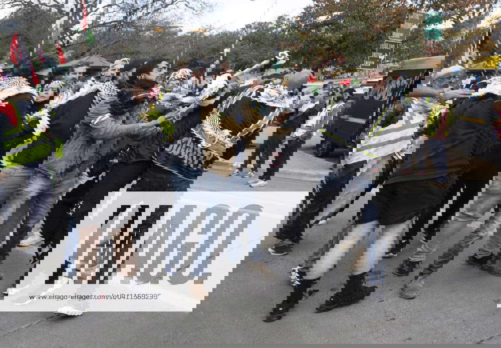 February 4, 2024, Austin, Tx, United States: A scuffle breaks out as ...