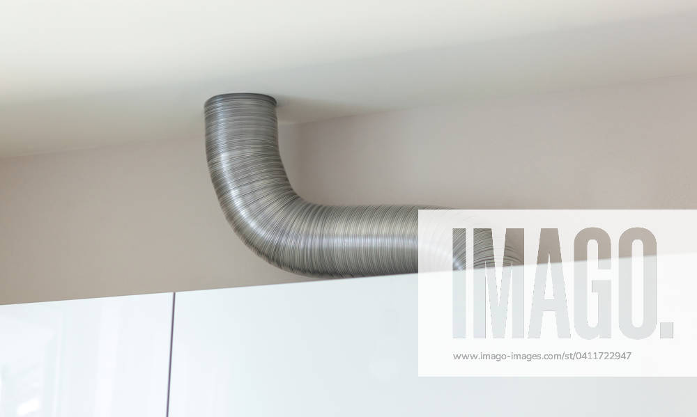 Expandable Aluminum corrugated vent pipe in the Kitchen, the a ...