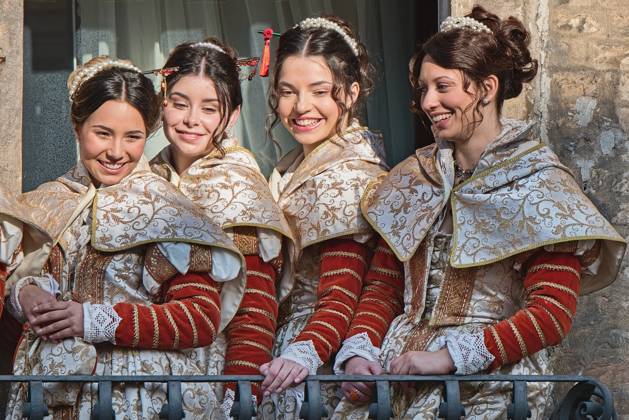 Four of the twelve selected girls competing for the most beautiful ...