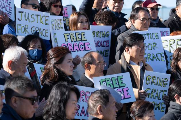 Syndication: The Record A rally for the release of Grace Yoo Chan was ...