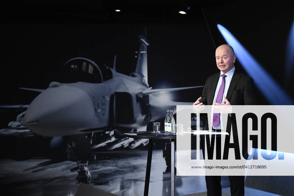 Swedish defense and security company Saab CEO Micael Johansson during ...
