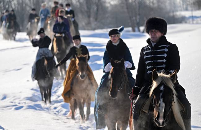 Russia Winter Horseback Hunting 8616567 10.02.2024 People take part in ...
