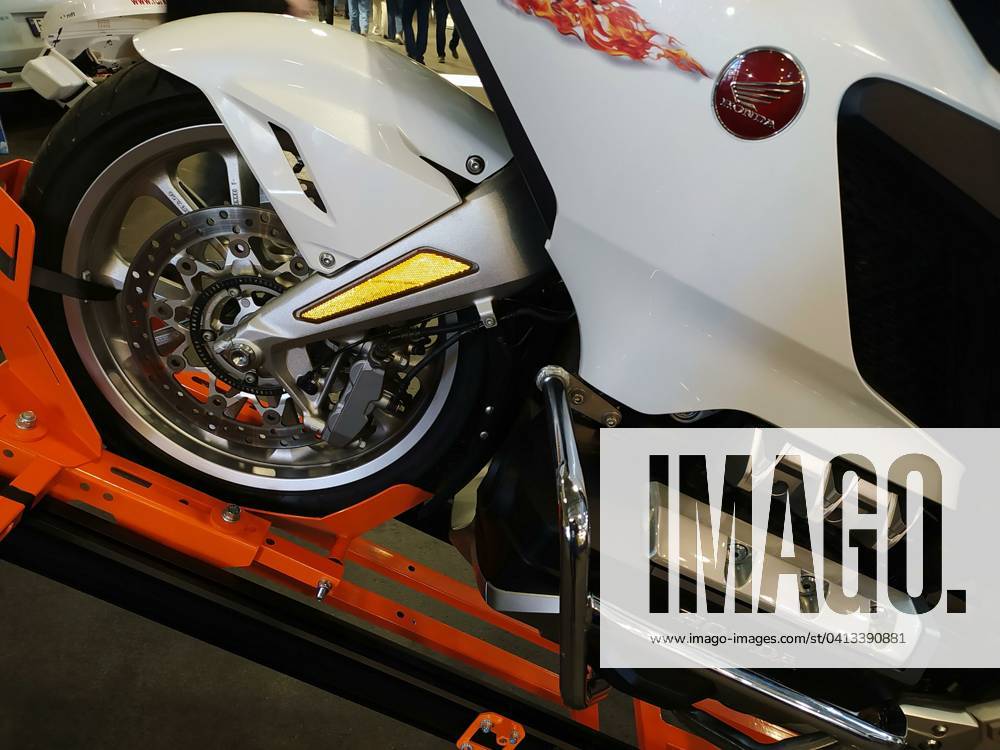 Super-motorcycle at the international tourism exhibition Balttour in ...